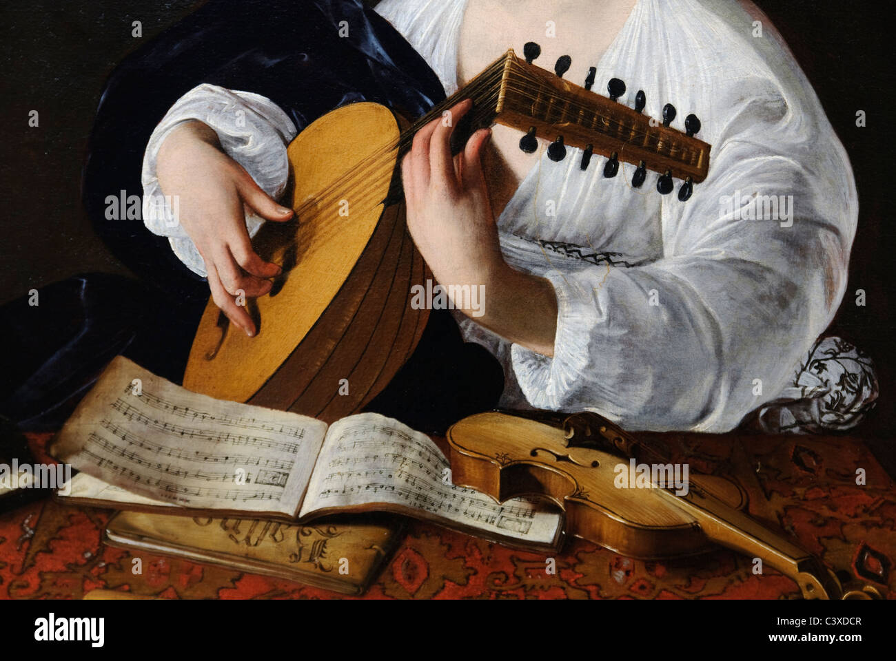 Detail: The Lute Player, probably ca 1597, by Caravaggio Stock Photo ...