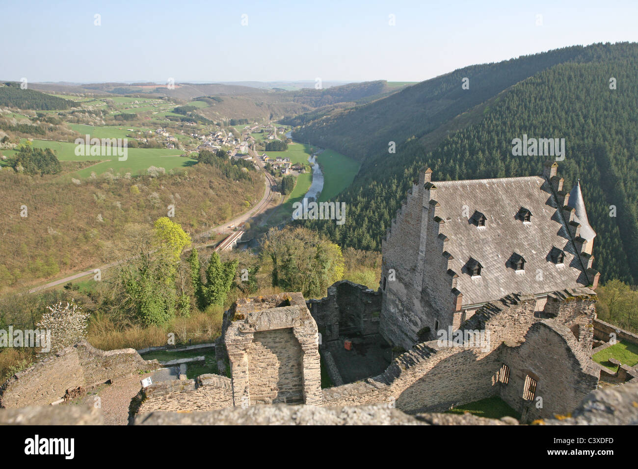 Luxembourg Bourscheid Castle Europe Stock Photo - Alamy