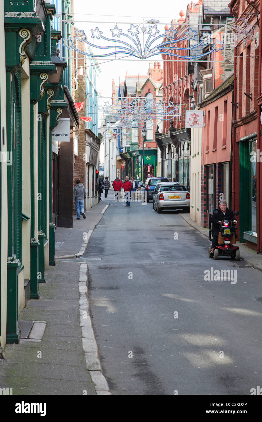 Michael Street, Peel with christmas decorations still up Stock Photo ...