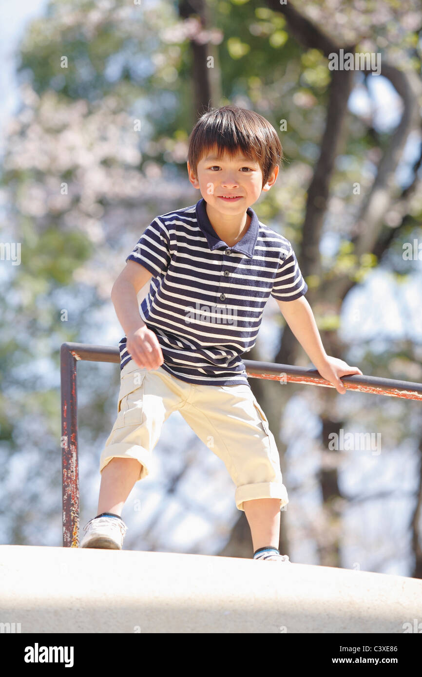 Boy at Playground Stock Photo - Alamy