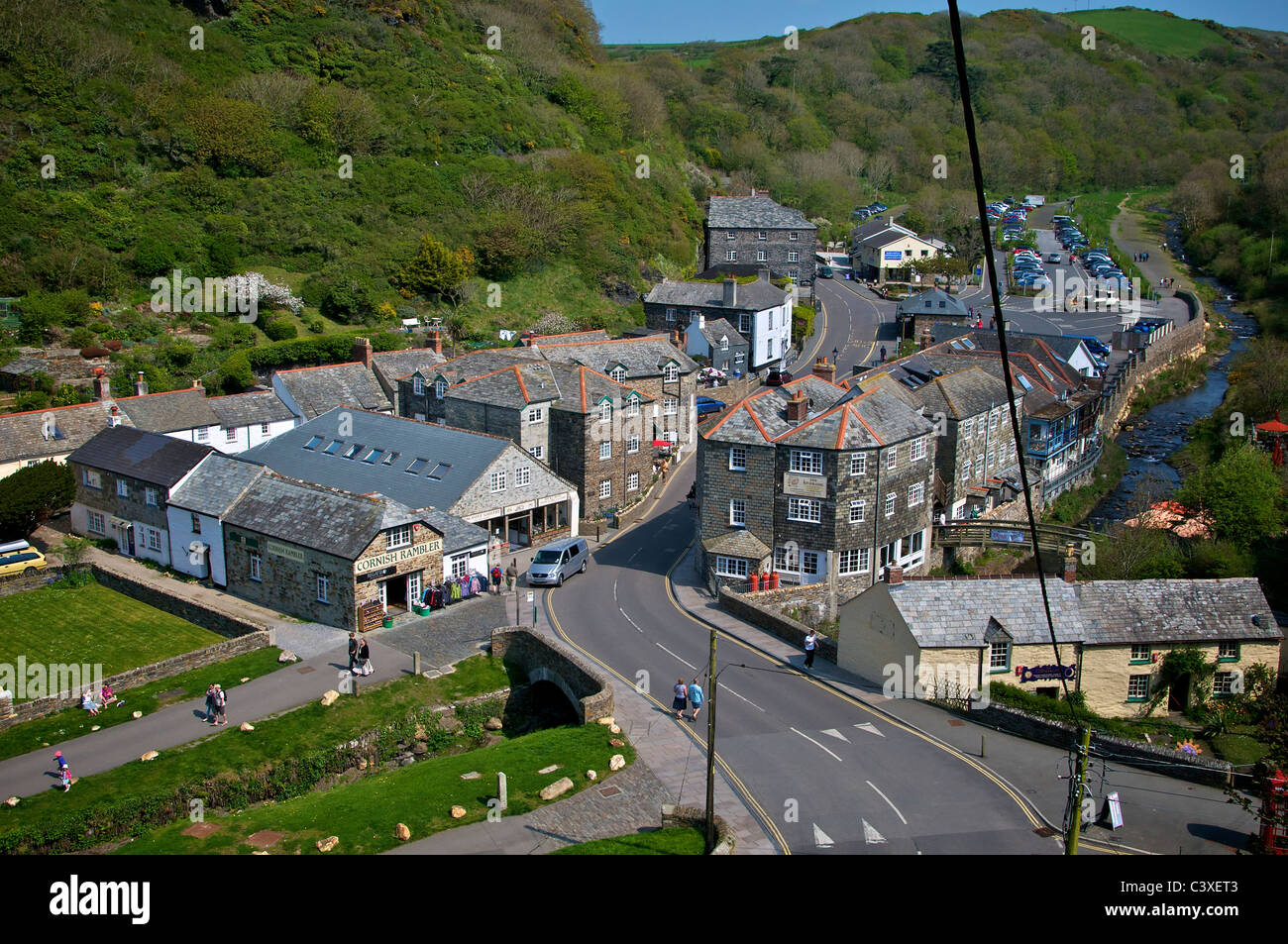 Boscastle Cornwall UK National Trust Village Properties Stock Photo - Alamy