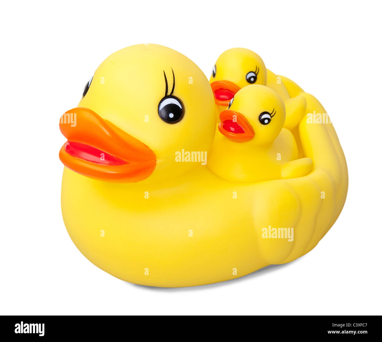 Family of yellow rubber ducks Stock Photo - Alamy