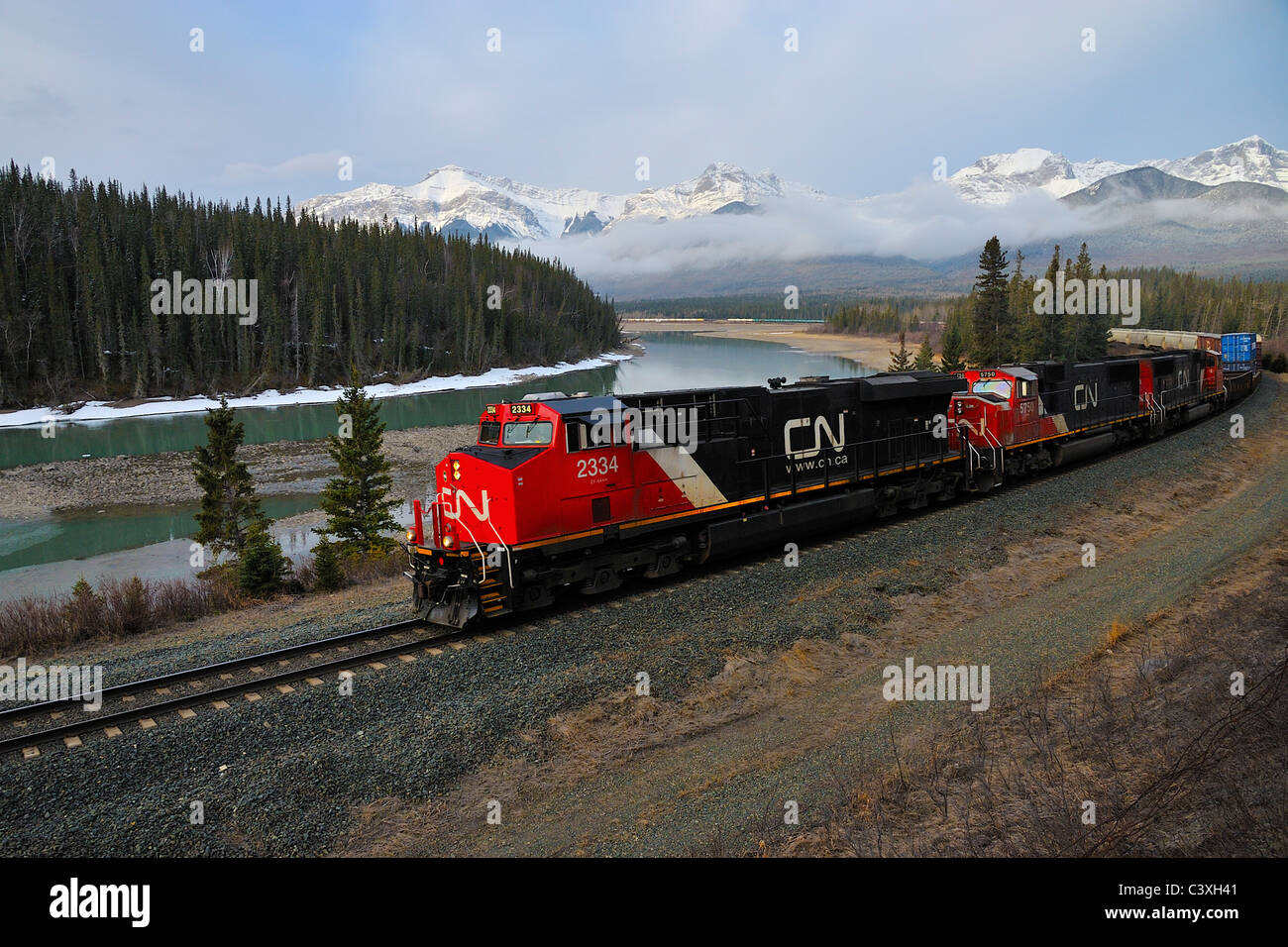 A C.N. freight train Stock Photo - Alamy