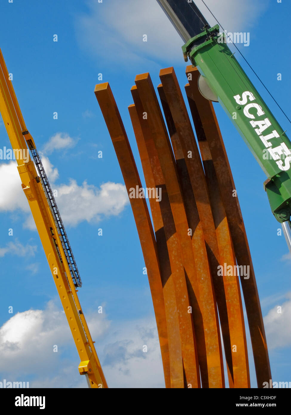 Versailles, France, Crane Installing Monumental Art, Urban Park Scenes ...