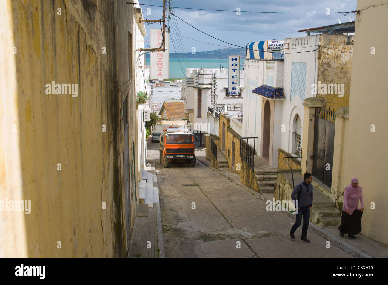 Rue Magellan street Ville Nouvelle new town Tangier Morocco Africa ...