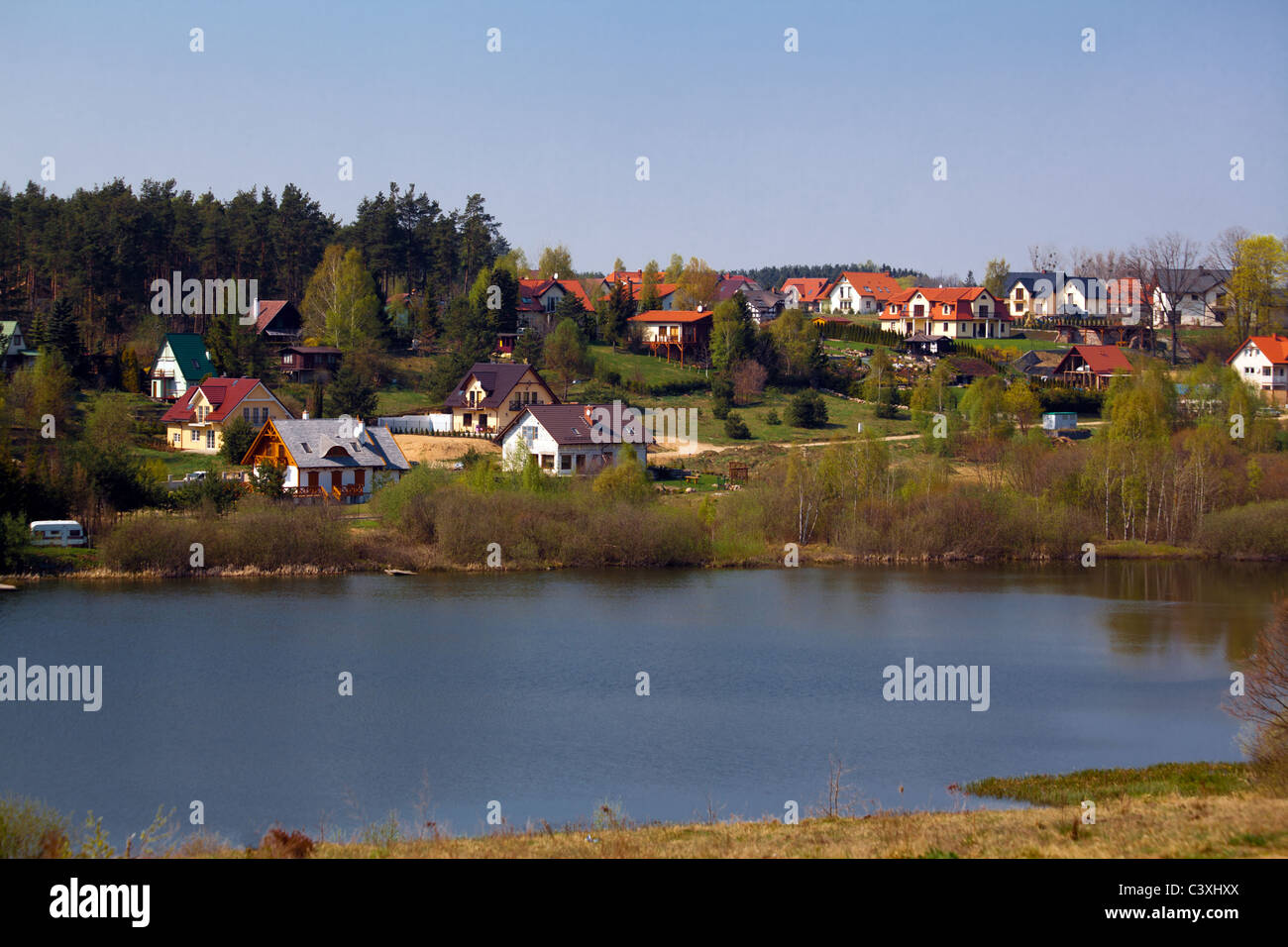 Aerial view of the lake Stock Photo - Alamy