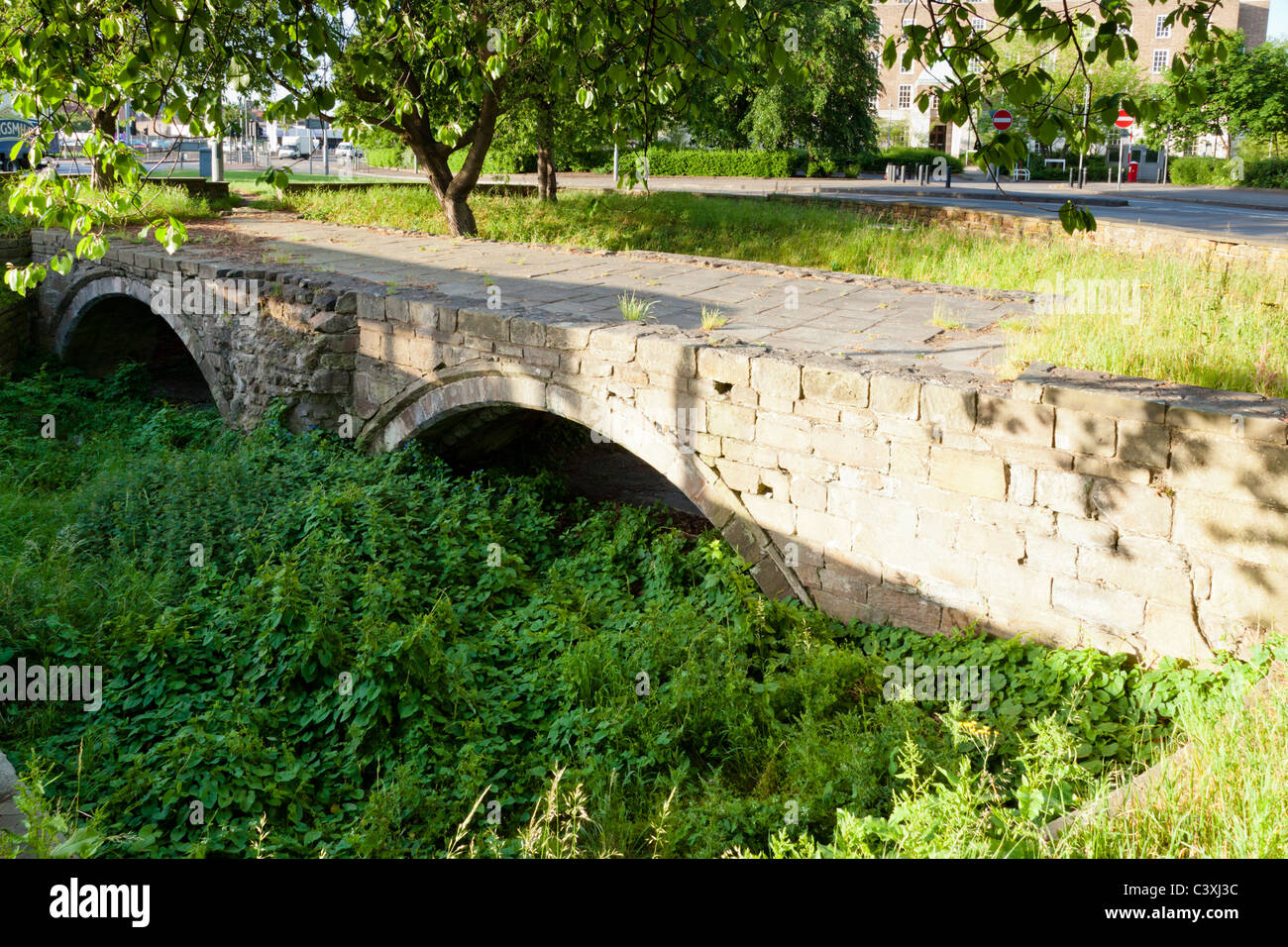 The remains of the original old Trent Bridge that spanned the River ...