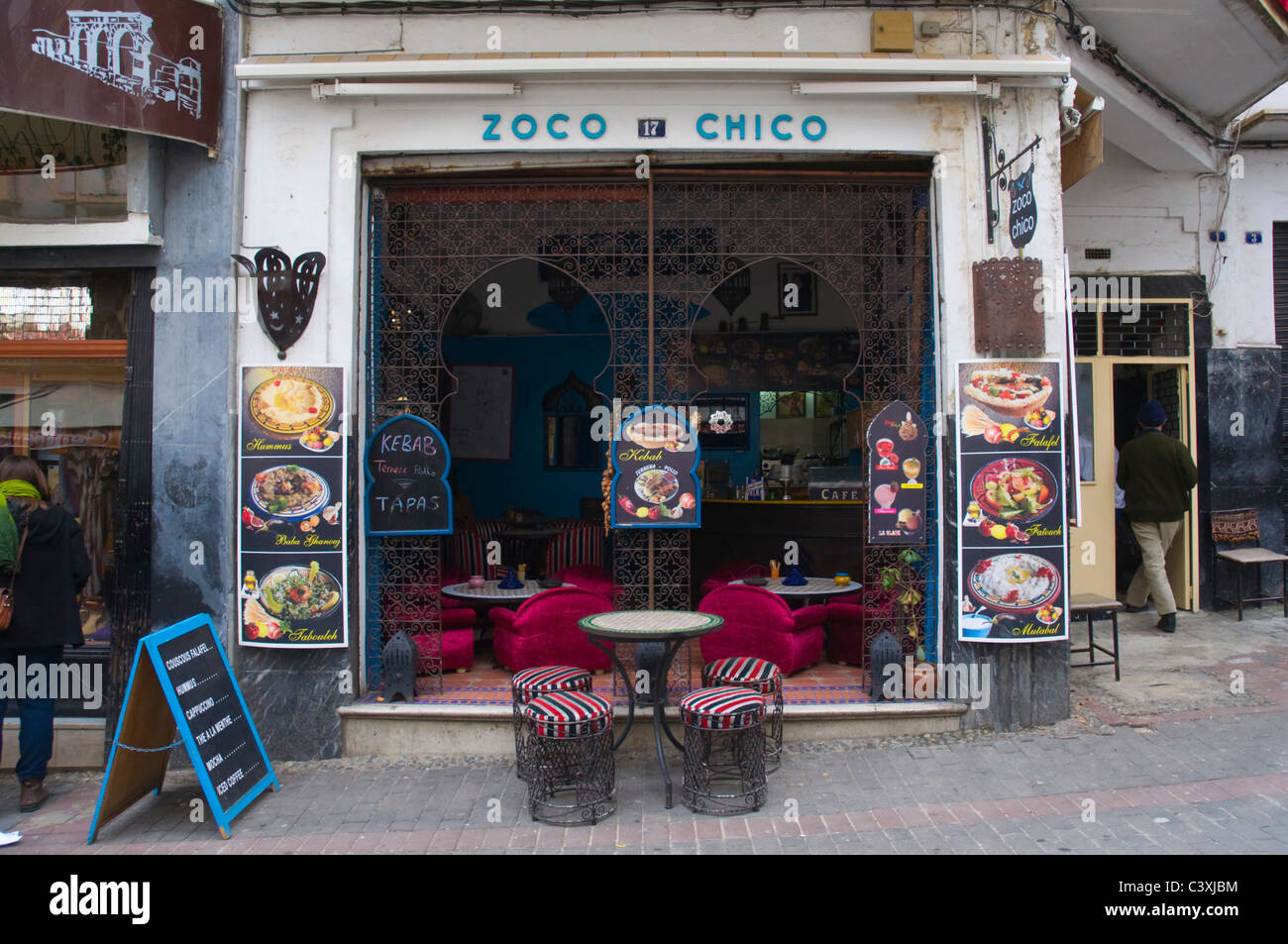 Zoco Chico fast food restaurant at Petit Socco square Medina old town ...