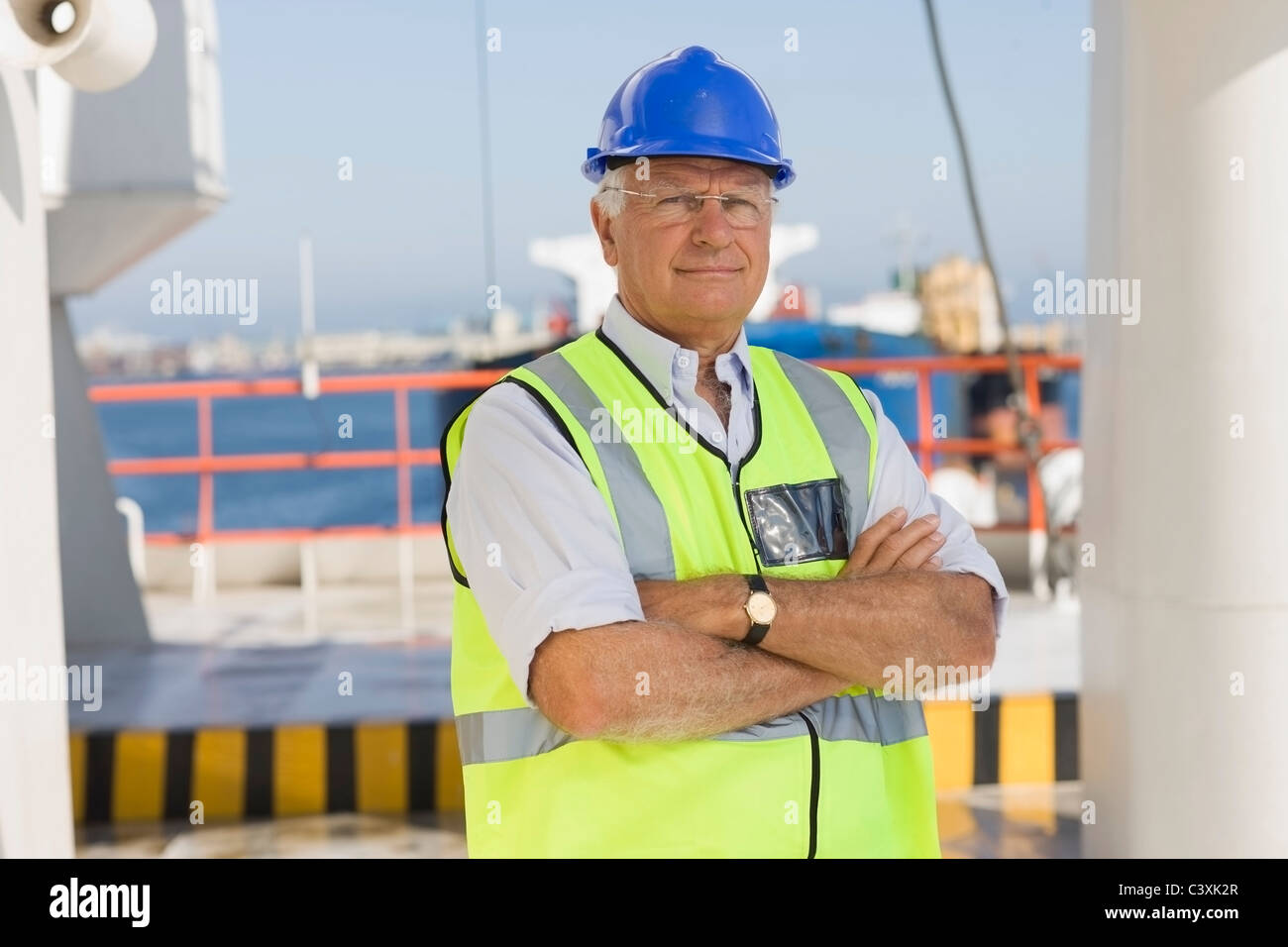 Older worker on ship Stock Photo - Alamy