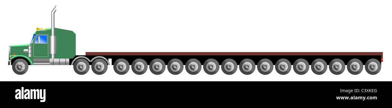 big rig truck and trailer Stock Photo - Alamy