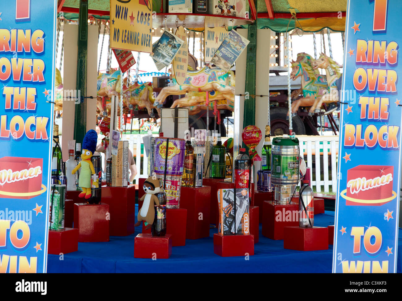 Traditional fairground stalls at a steam and vintage rally Stock Photo ...