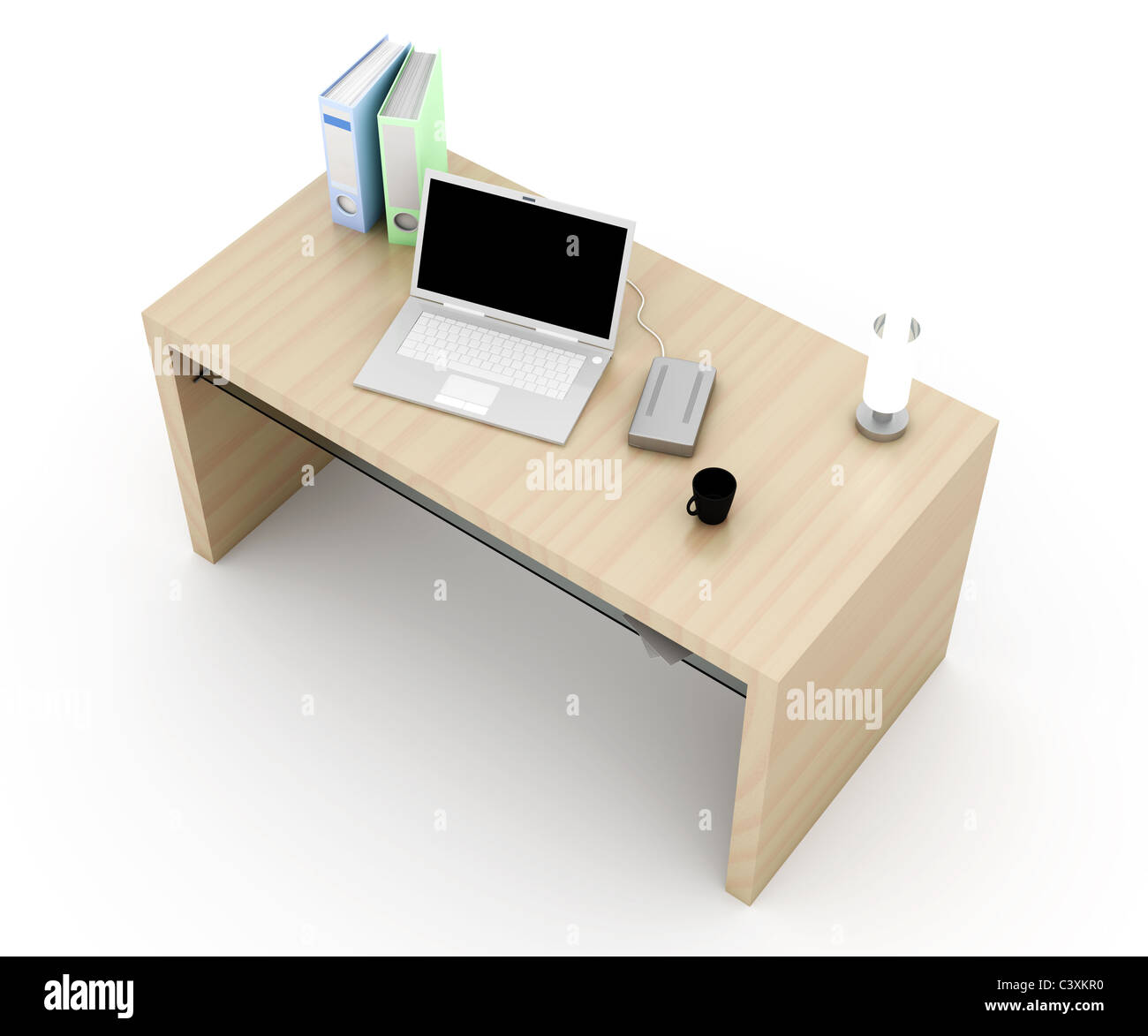 A wooden Desktop Stock Photo - Alamy
