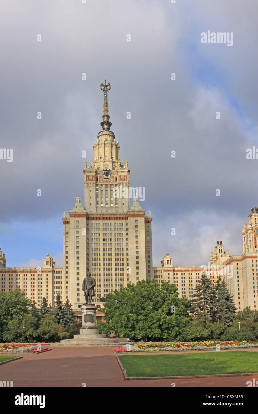 Russia, Moscow university.Named Mikhail Lomonosov. Main building Stock ...