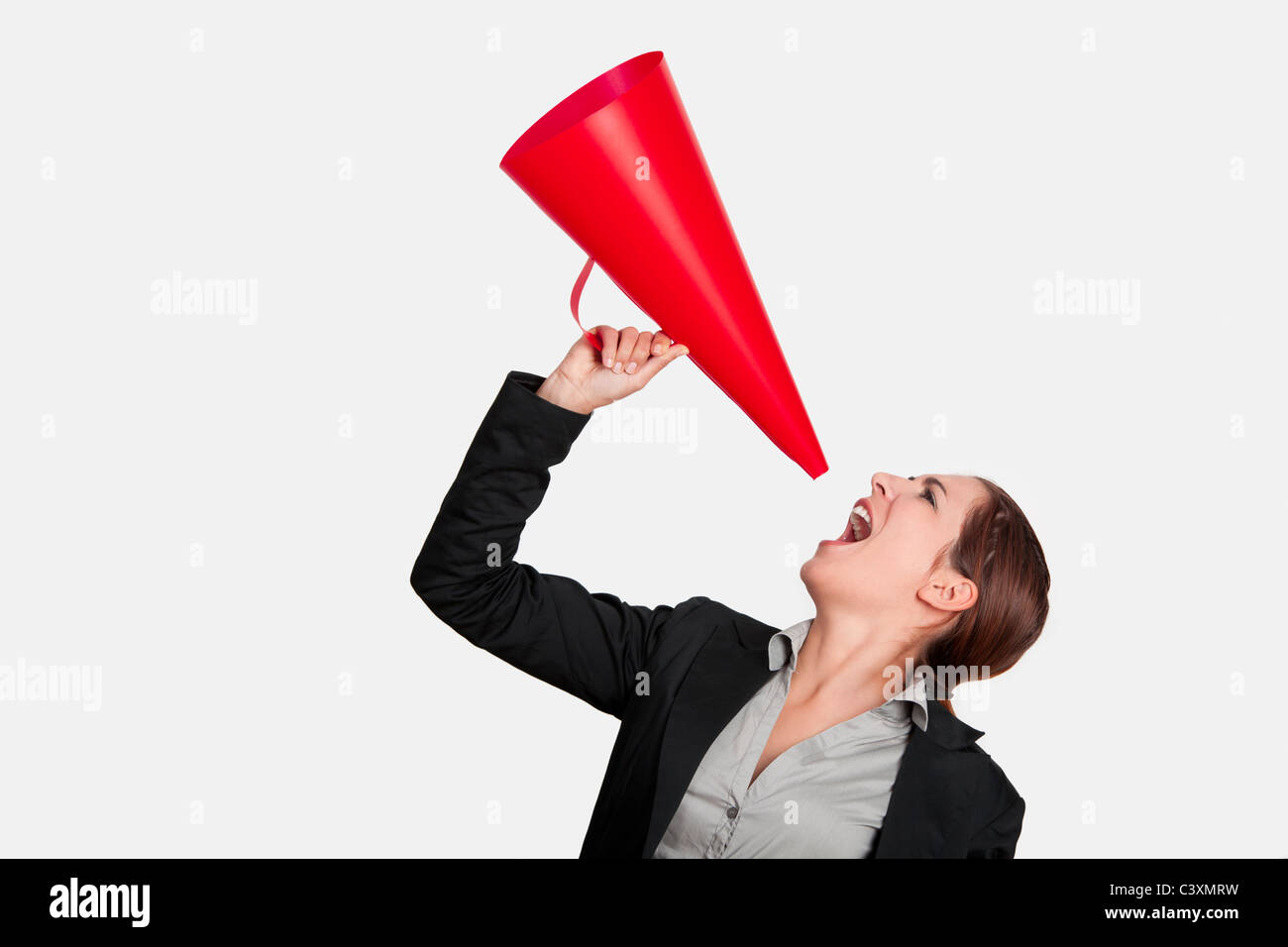 Speaking Into A Megaphone High Resolution Stock Photography and Images ...
