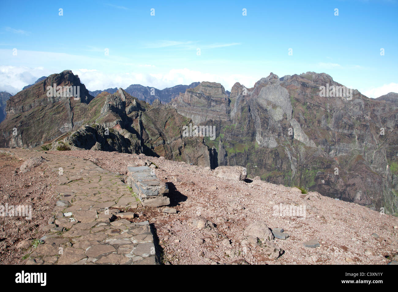 The PR1 walk from Arieiro to Pico Ruivo Stock Photo - Alamy