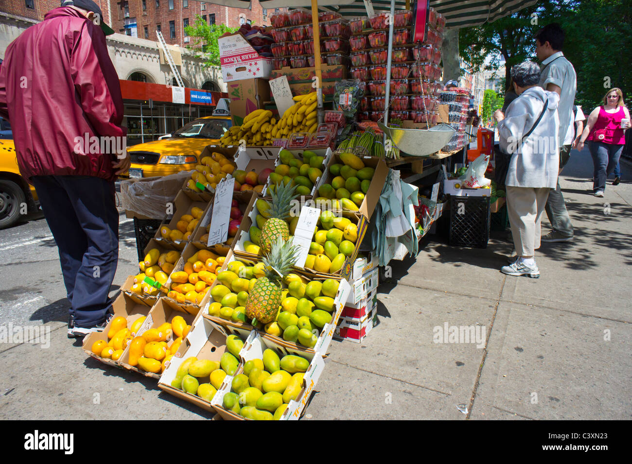 A fruit and vegetable stand in the Chelsea neighborhood of New Yor on ...