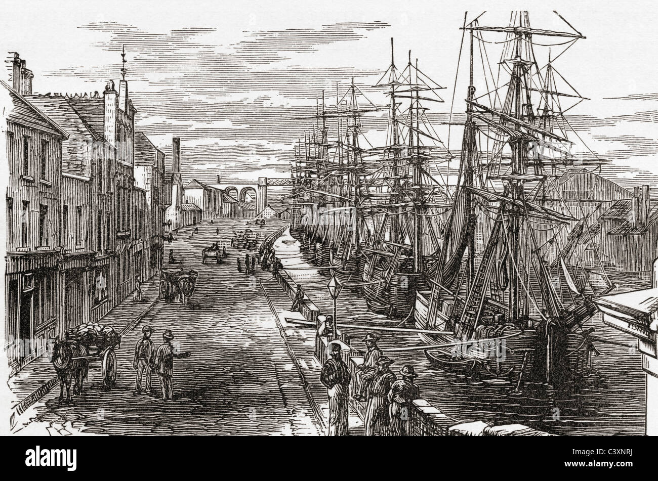 Drogheda Harbour, County Louth, Ireland in the late 19th century Stock ...