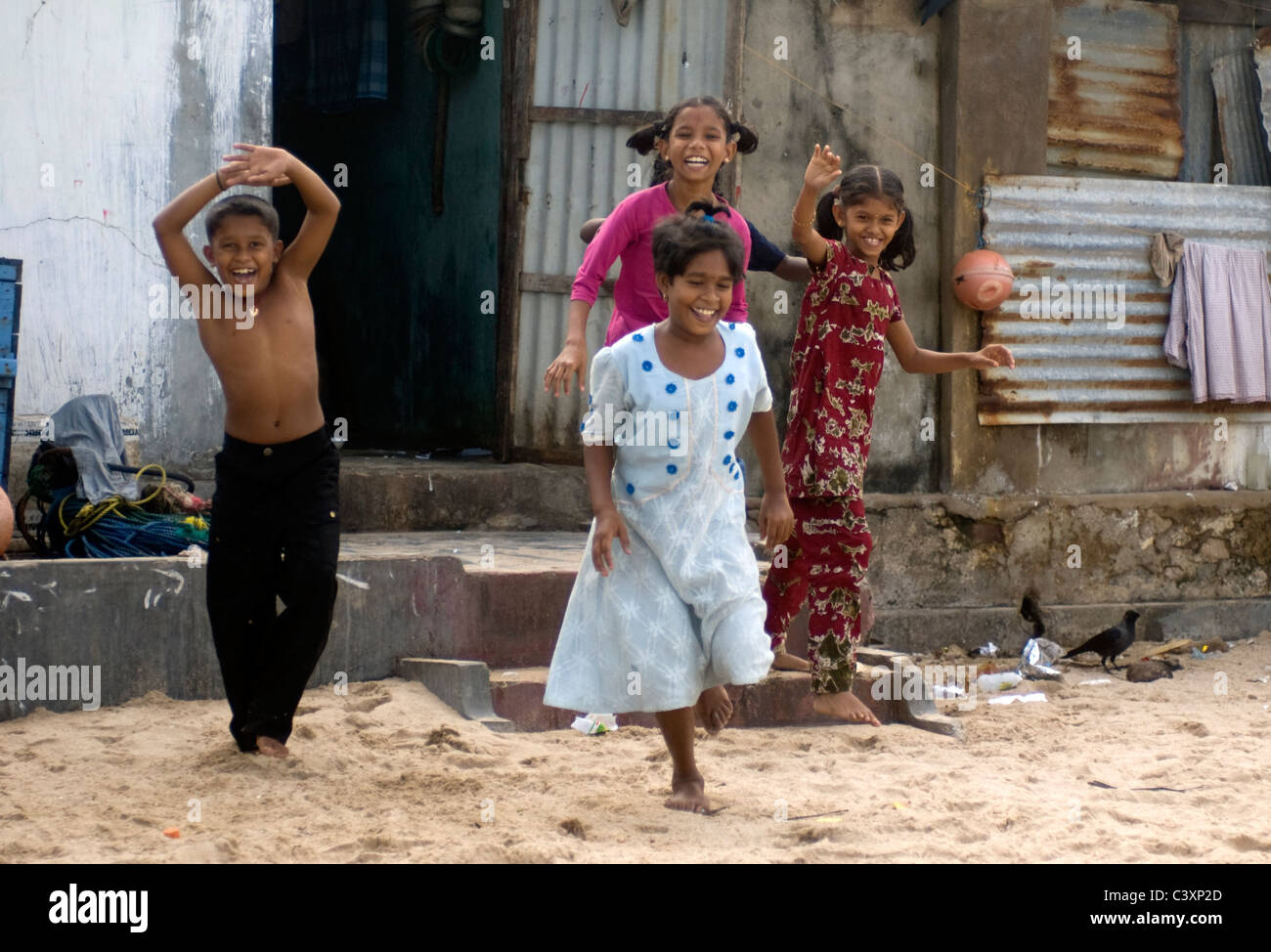 Children on the beach Stock Photo - Alamy