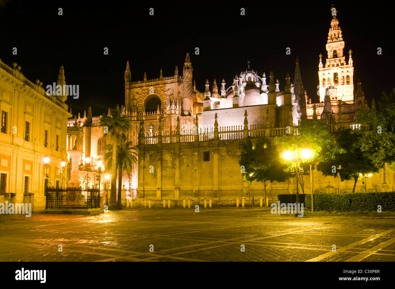 Seville, Spain, Night scene Stock Photo - Alamy