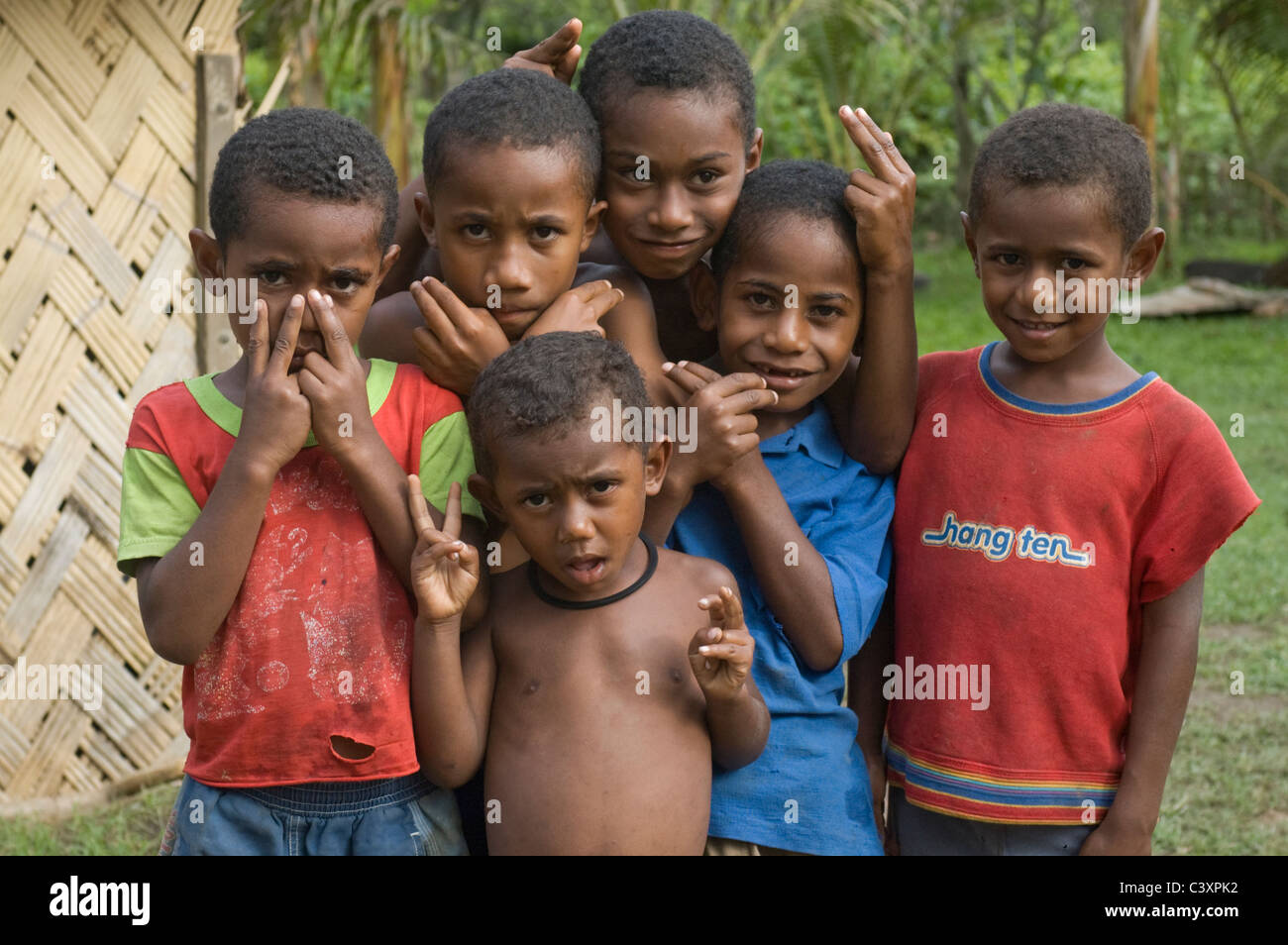 A group of fijian boys Stock Photo - Alamy