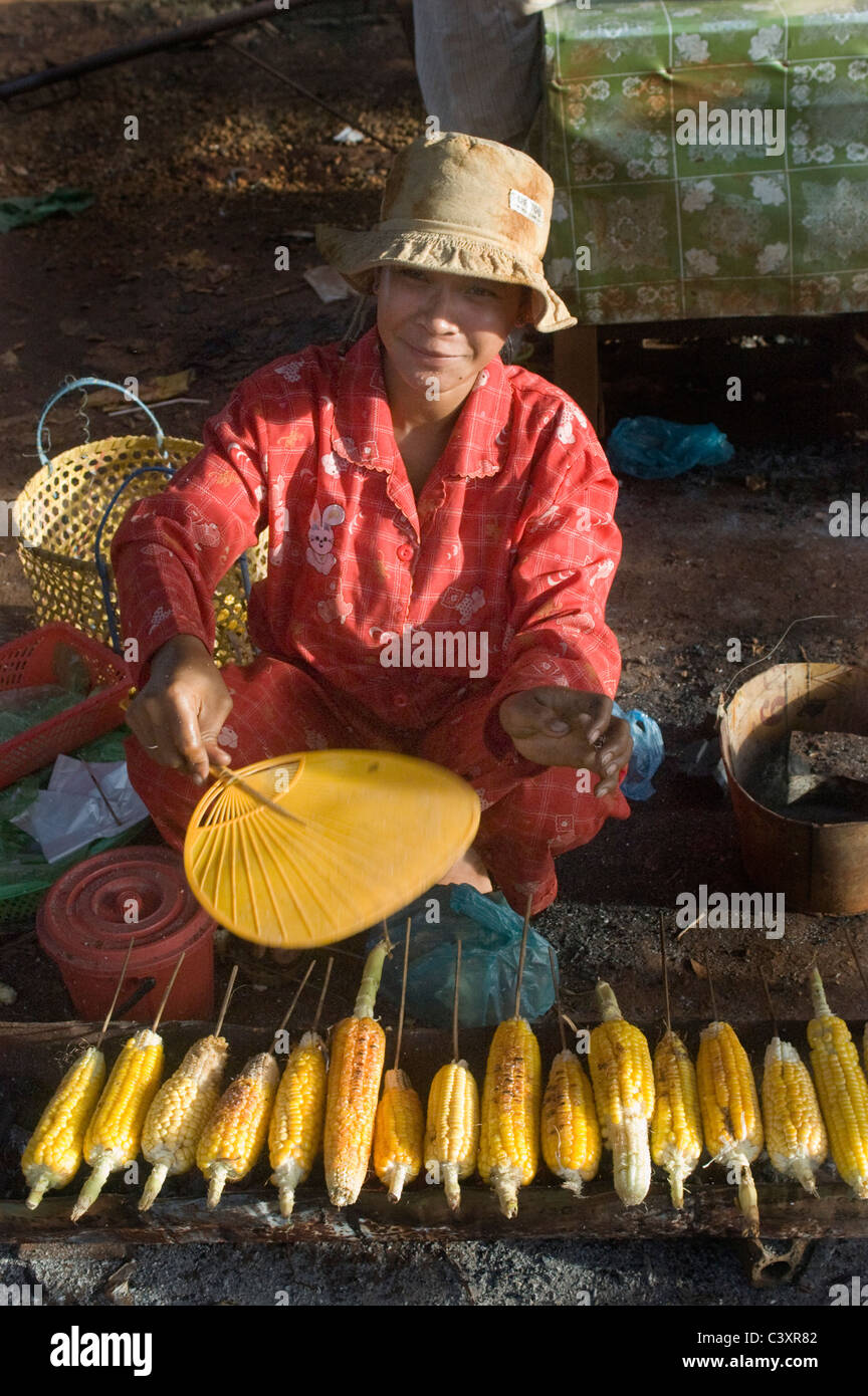 A grilled corn vendor Stock Photo - Alamy