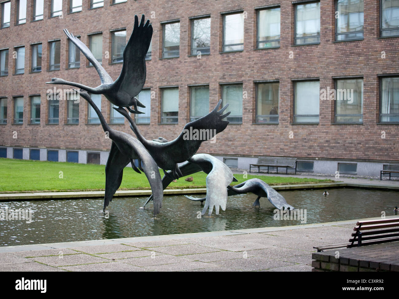 "Swans in Flight" by David Wynne (1968) in the grounds of Newcastle ...