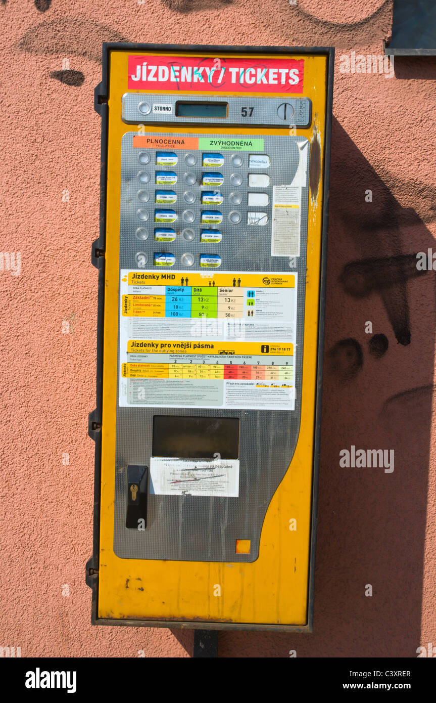 Ticket machine for public transportation Jarov district Prague Czech ...