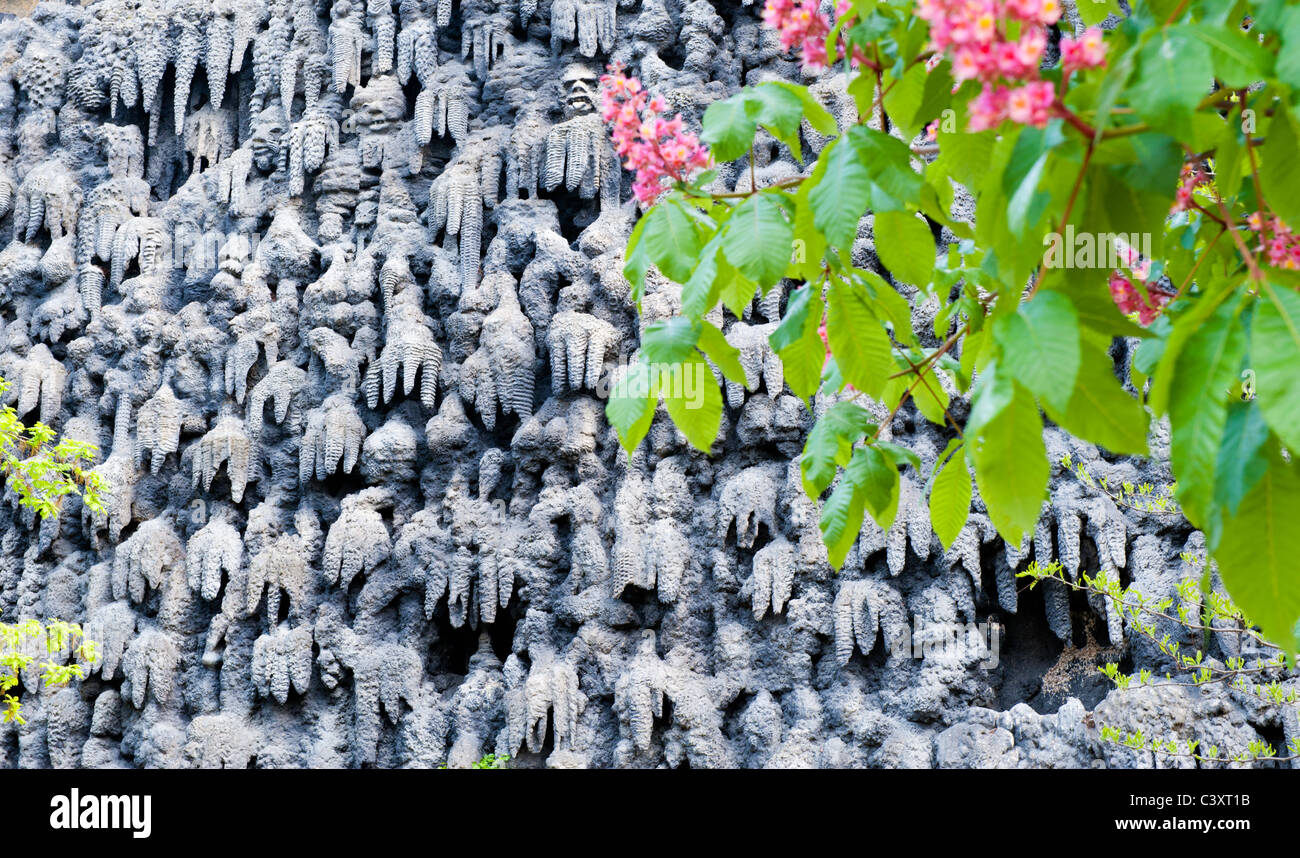 Dripstone or ugly wall in the ground of Wallenstein Palace Prague Stock ...