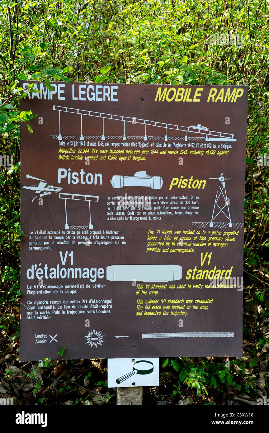 The Eperlecques blockhaus,V1 flying bomb on the launch ramp,Pas de ...
