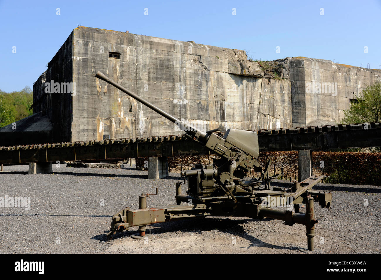 The Eperlecques blockhaus,Bofors gun, light anti-aircraft guns,Pas de ...