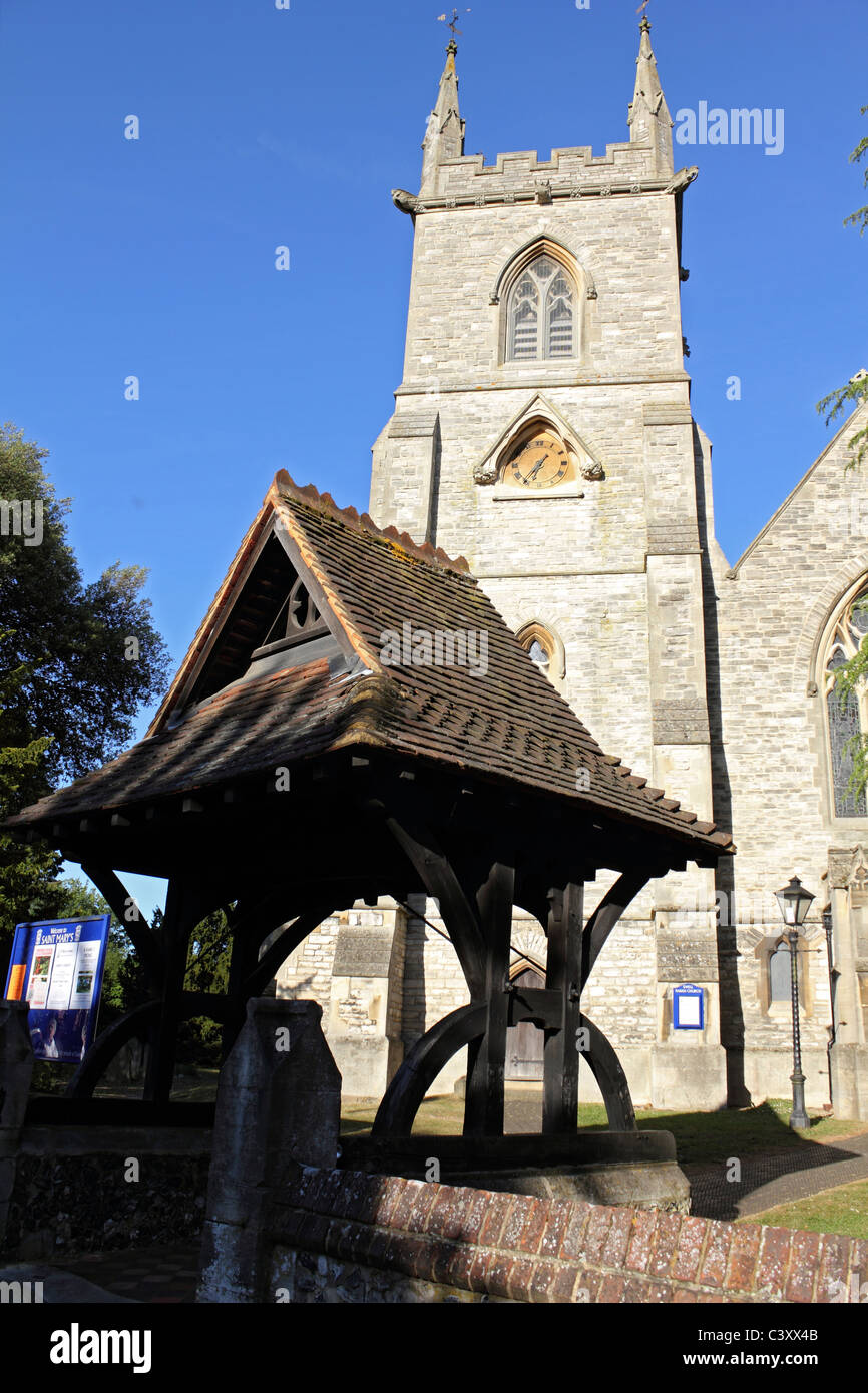 Saint Mary the Virgin church in Ewell village, Epsom Surrey England UK ...