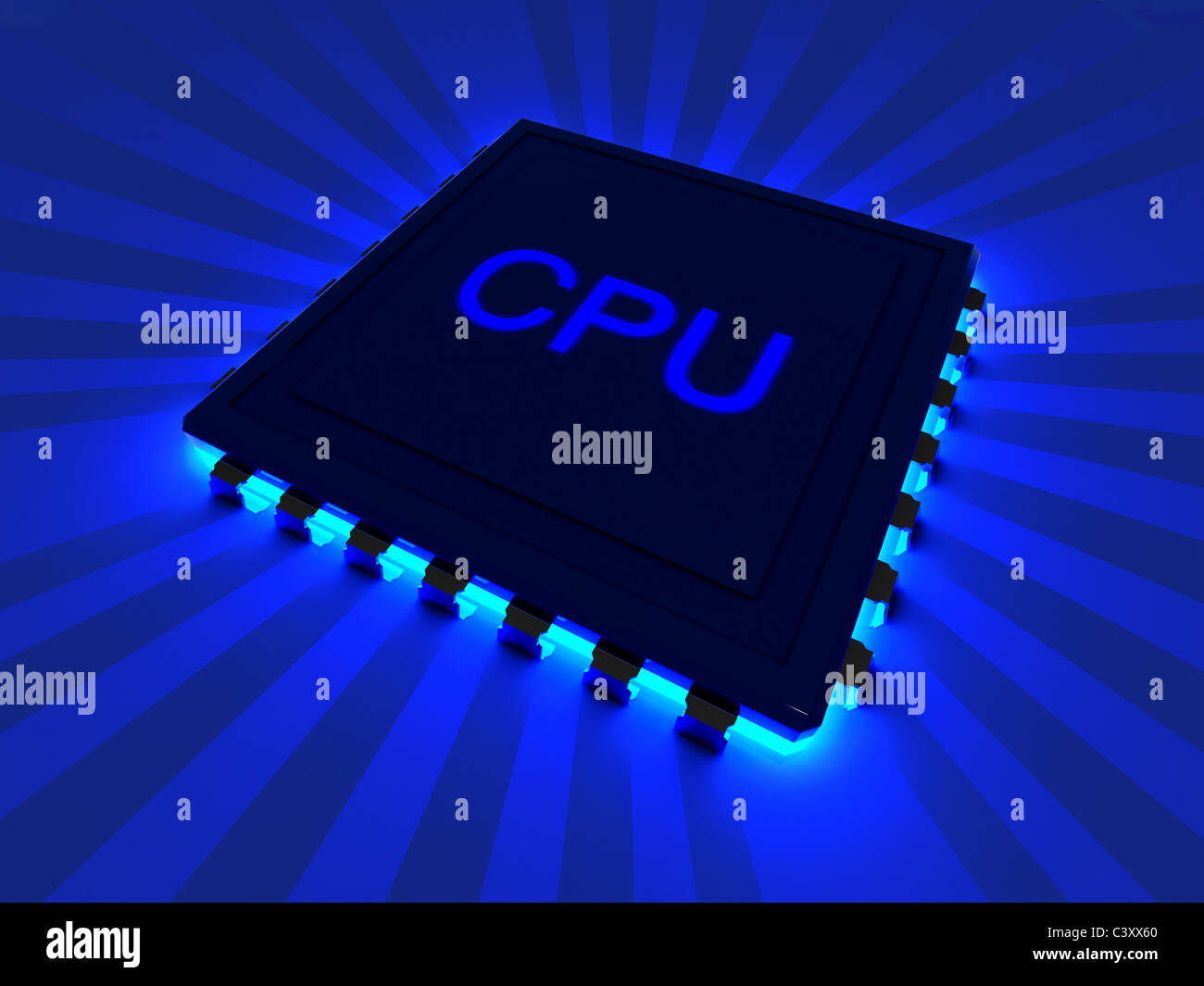 A glowing CPU component Stock Photo - Alamy