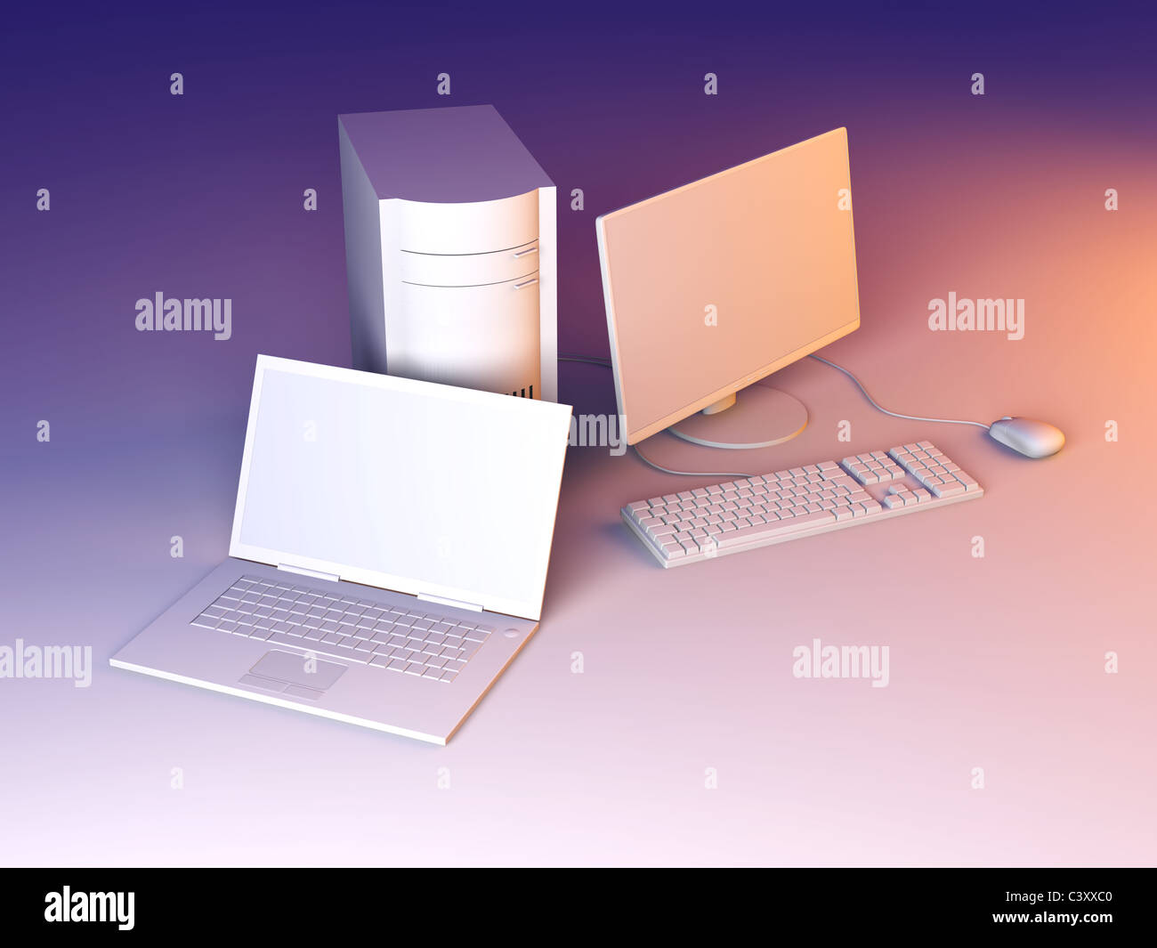 Laptop and Desktop Stock Photo - Alamy