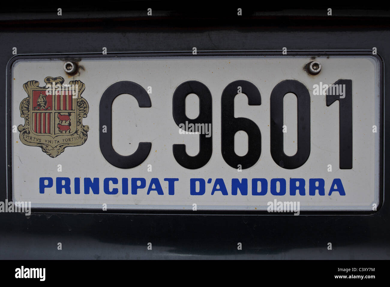 License plate from Andorra Stock Photo - Alamy