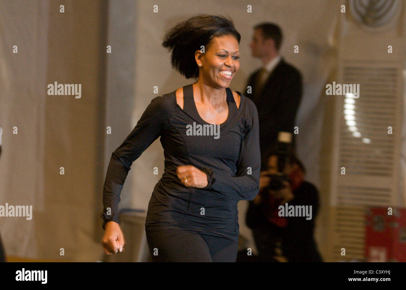 First lady Michelle Obama participates in U. S Soccer Foundation's free ...