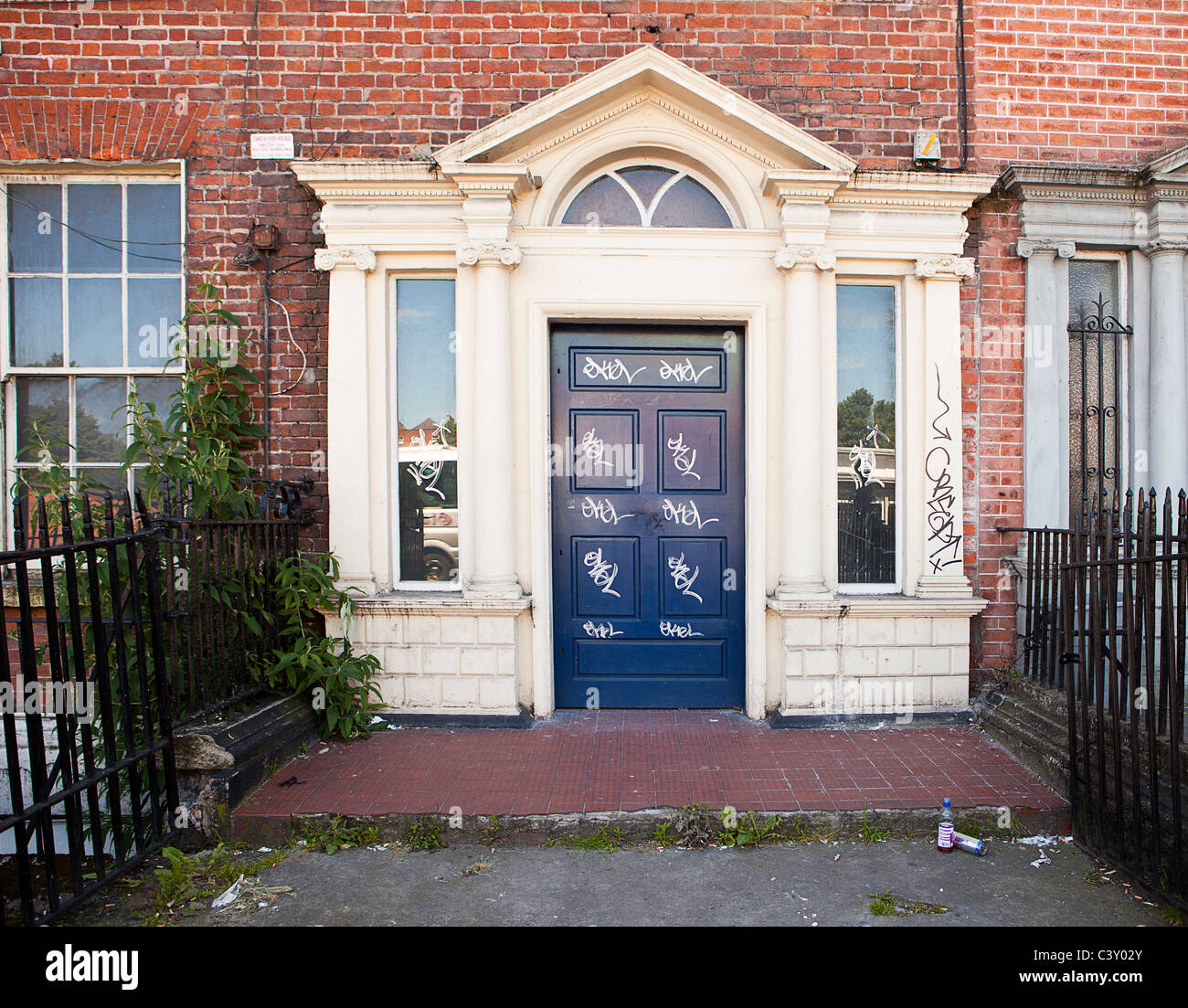 Vandalized Door In Dublin Stock Photo - Alamy