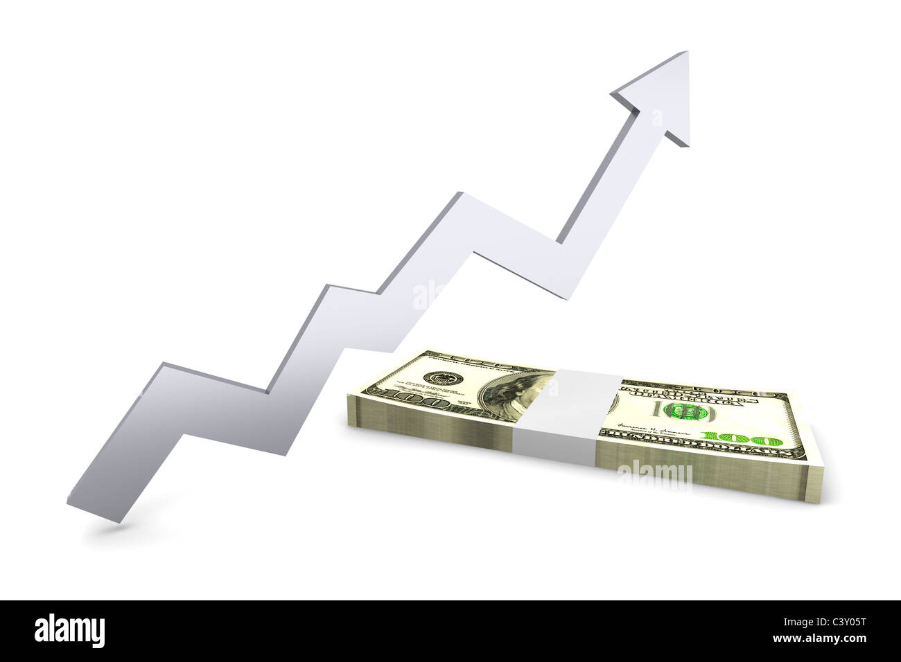 3d illustration raising chart dollar hi-res stock photography and ...