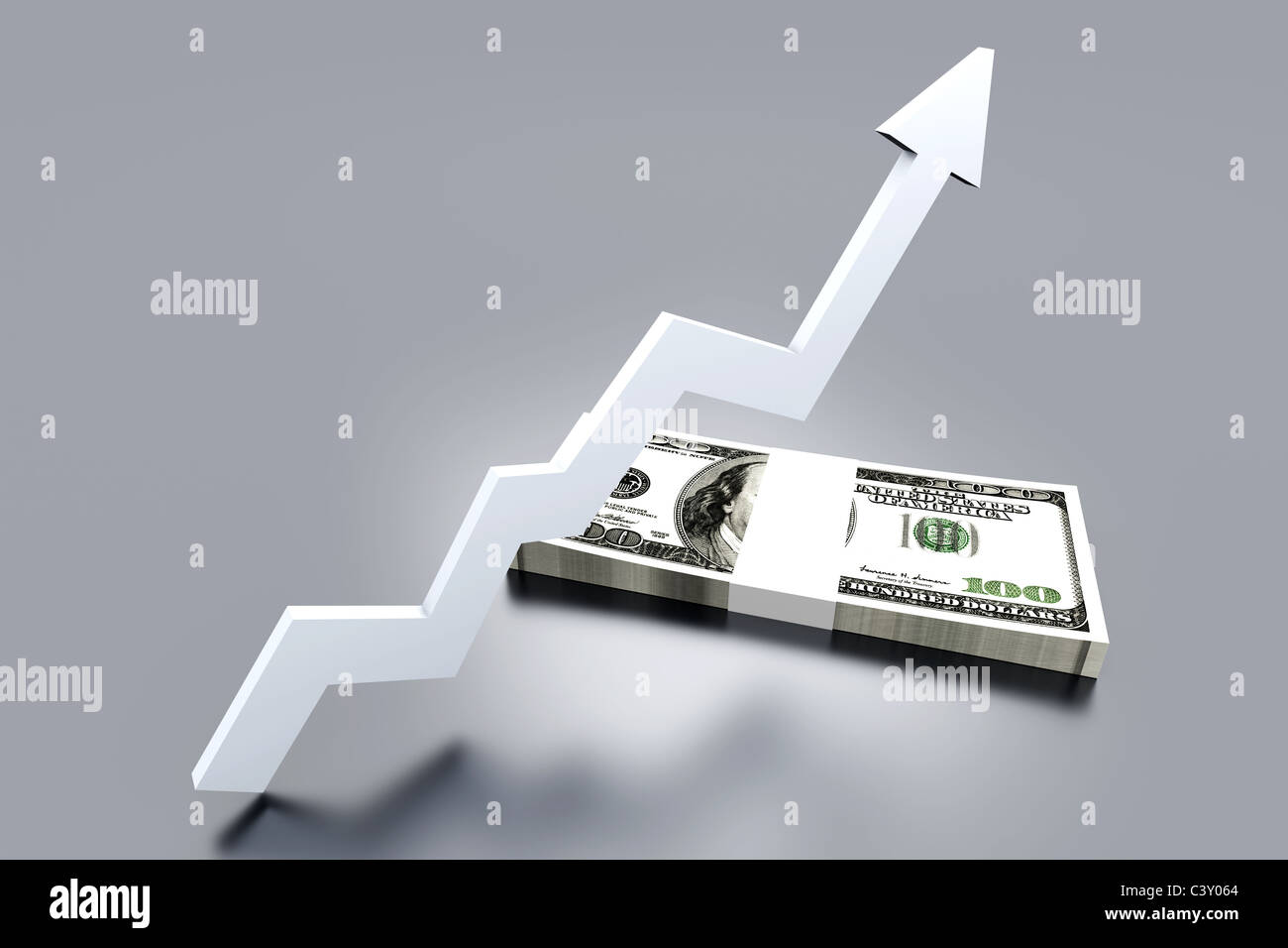 3d illustration raising chart dollar hi-res stock photography and ...