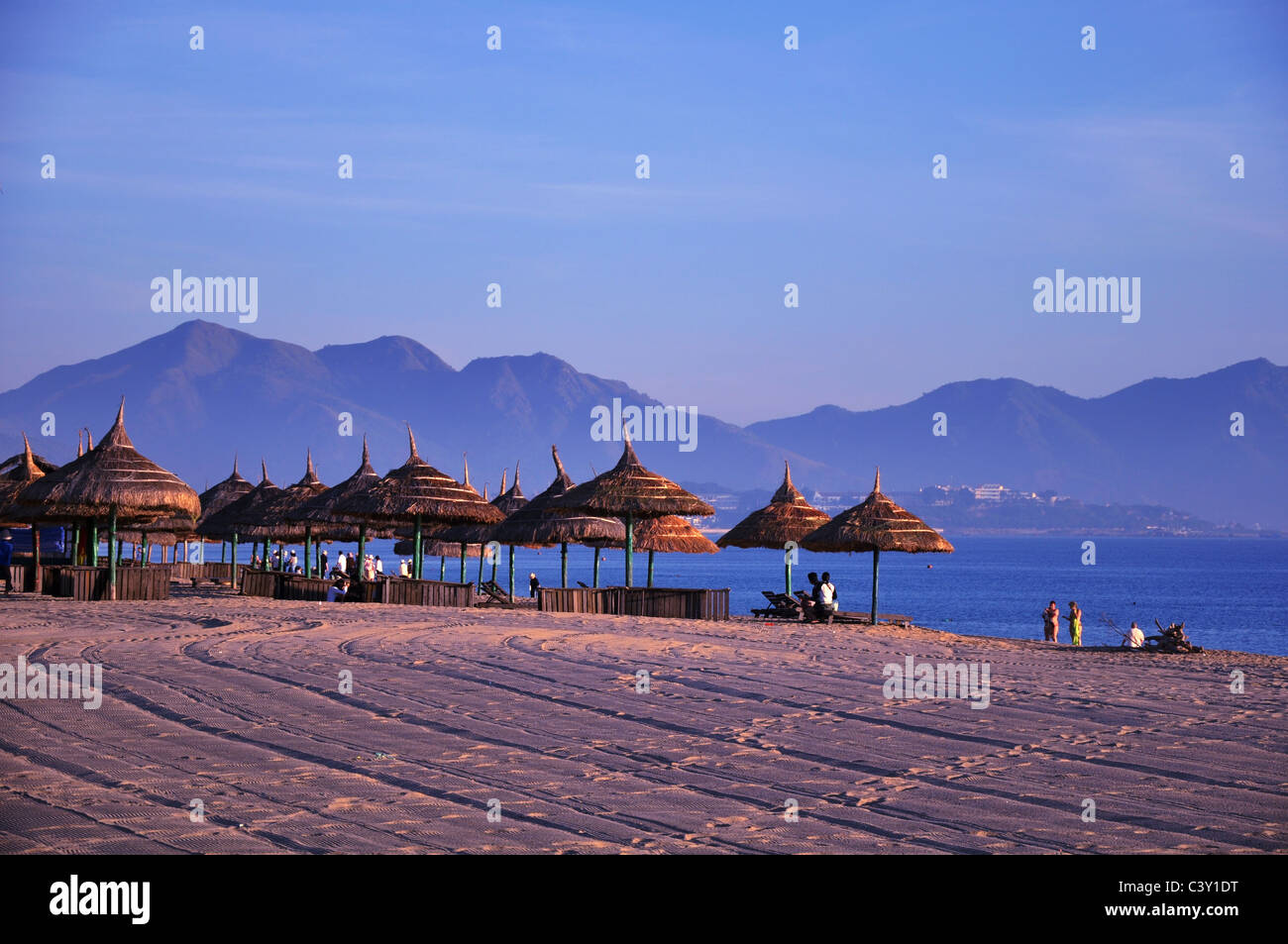 Landscape on beach at sunrise Stock Photo - Alamy