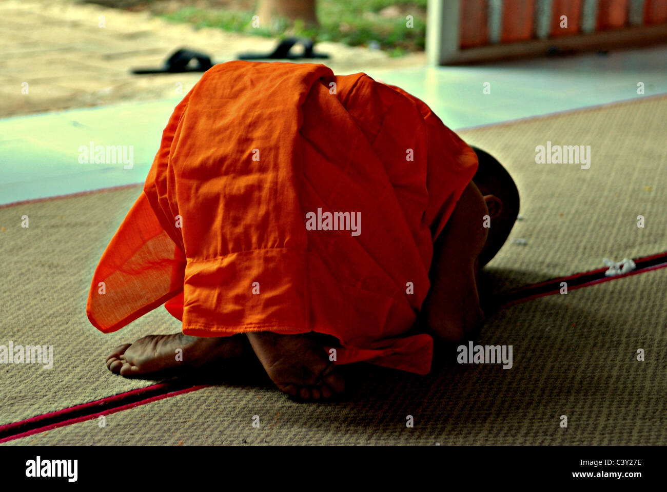 Young Novice Buddhist Monk Praying Stock Photo - Alamy