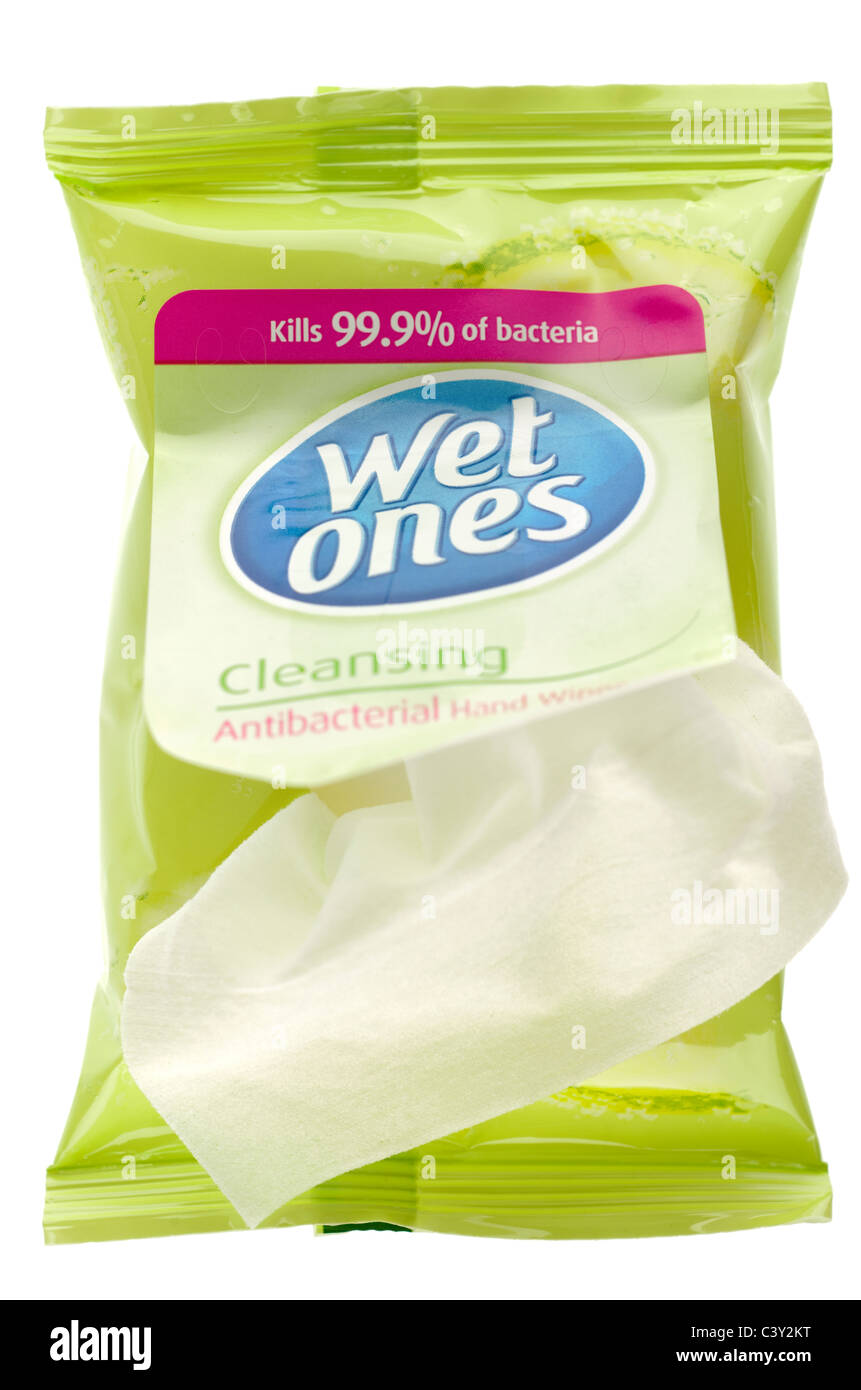 Packet of Wet Ones cleansing antibacterial hand wipes Stock Photo - Alamy