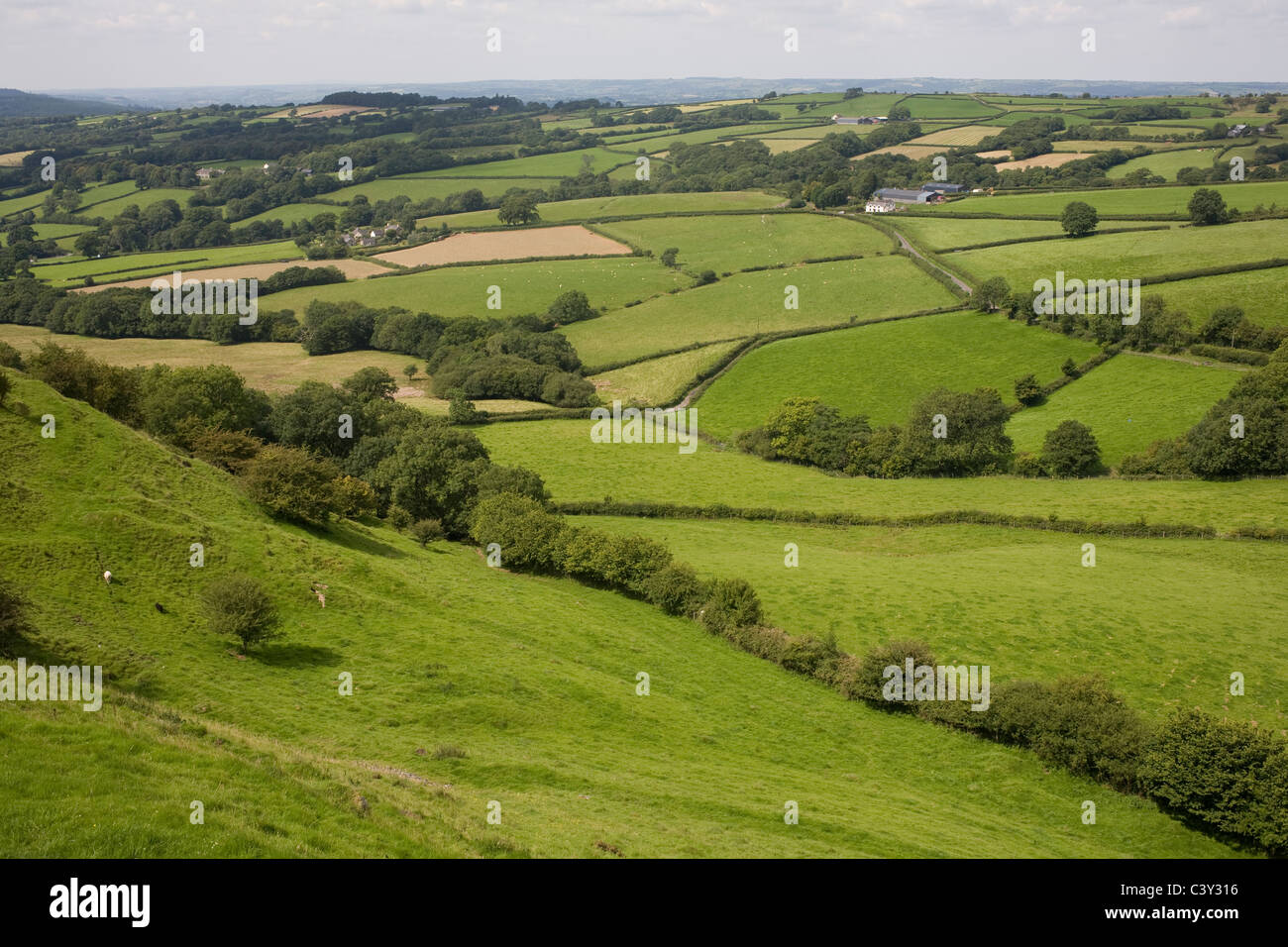 Brecon Beacons national park, Wales, view North from Carreg Cennen ...