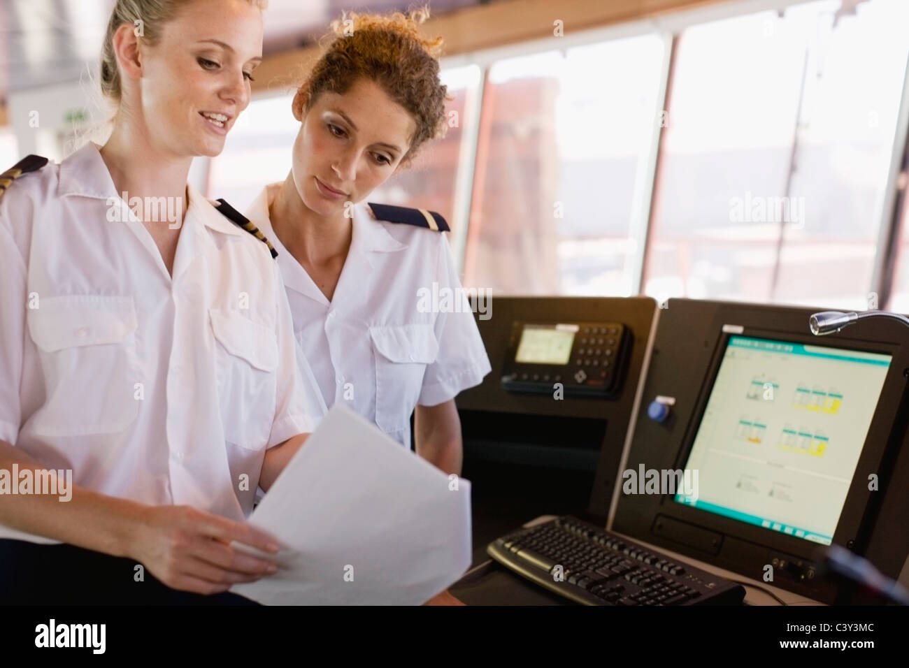 Ship control panel female hi-res stock photography and images - Alamy
