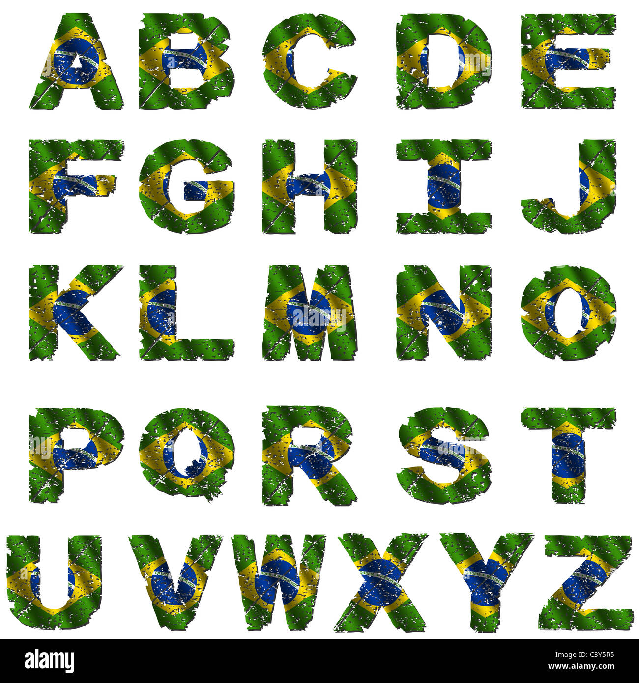 Brazil flag brazilian alphabet letters hi-res stock photography and ...