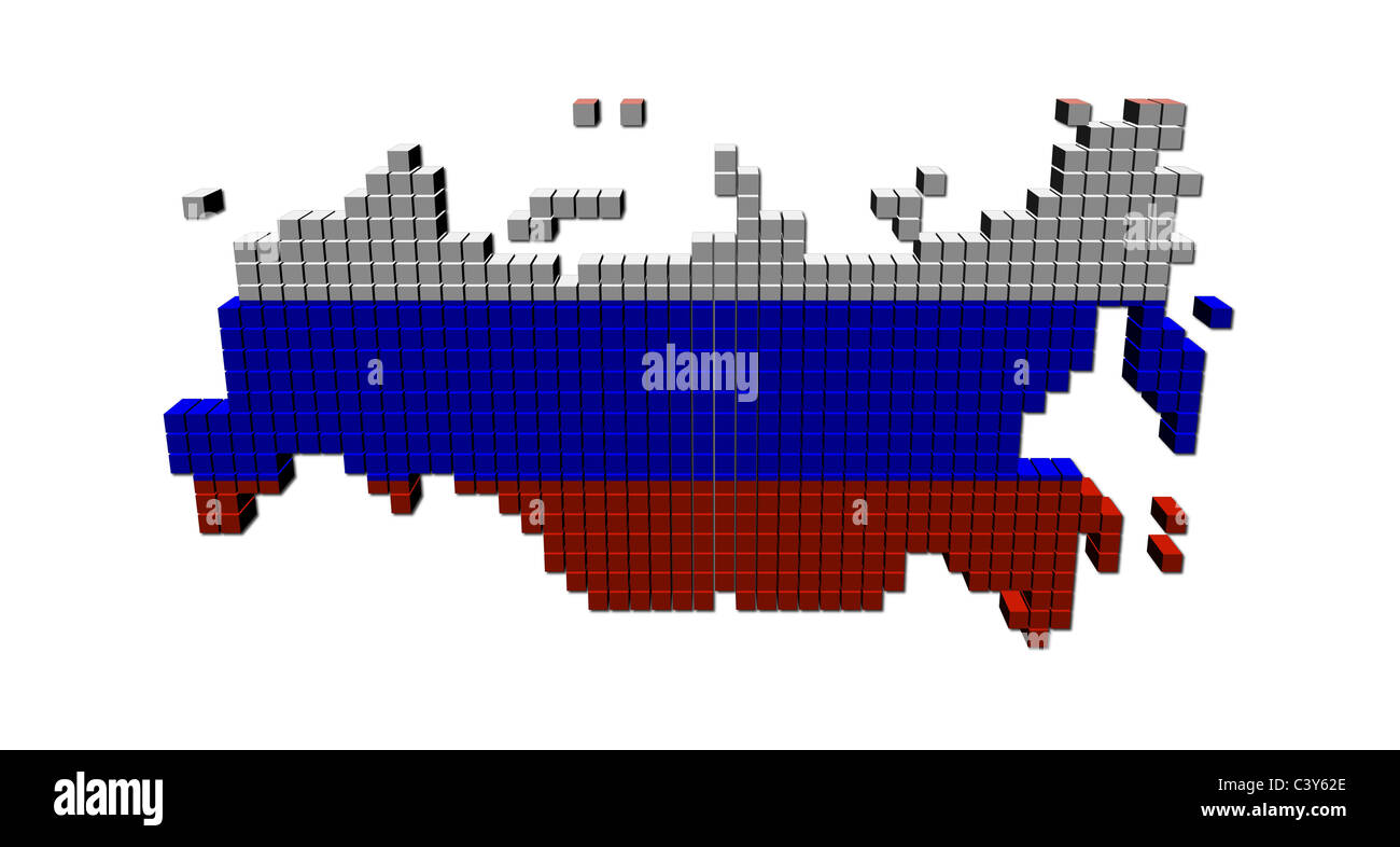 Russia map flag made of containers illustration Stock Photo - Alamy