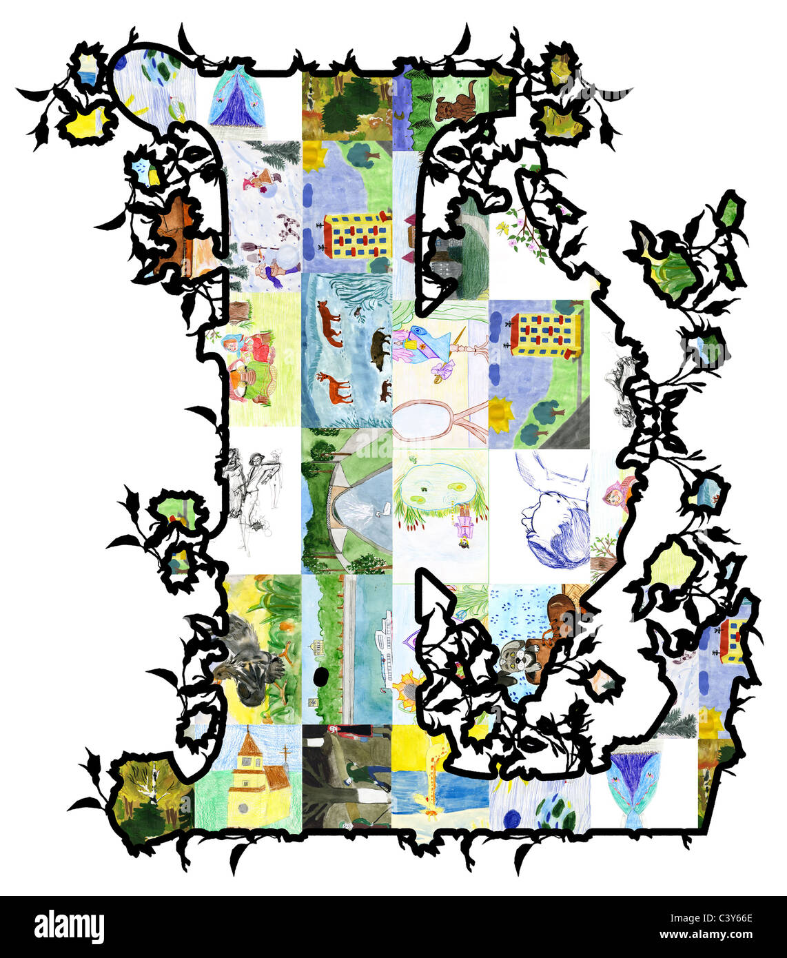The letter L of children's drawings. Made by child Stock Photo - Alamy