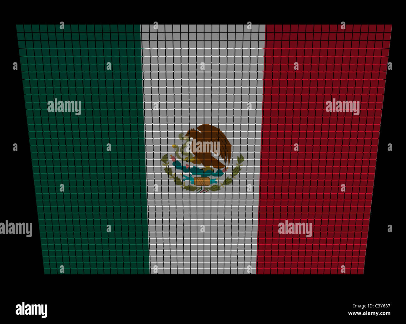 Stacks of containers with Mexico flag illustration Stock Photo - Alamy