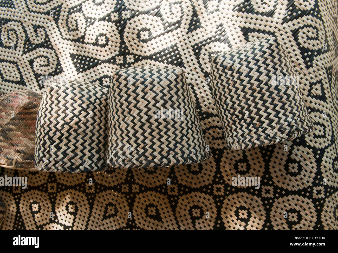 rattan handicrafts at an Penan longhouse in Sarawak, Borneo, Malaysia ...