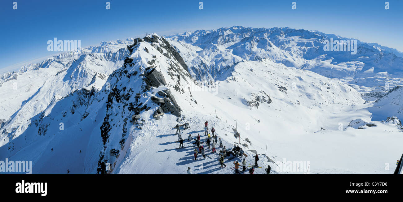 skiing area Gemsstock, overview, skier, ski, skiing, snowboard, winter ...