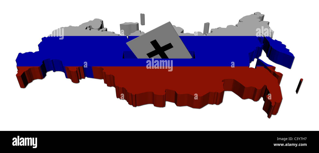 Russia election map with ballot paper illustration Stock Photo - Alamy